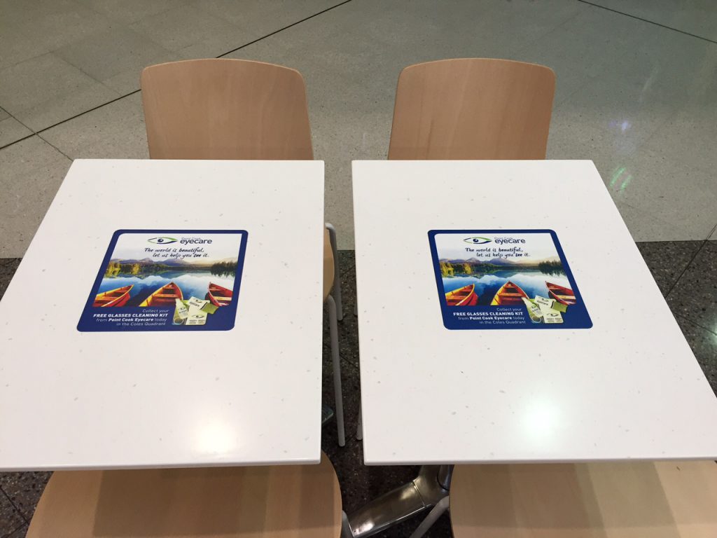 Custom table stickers and decals - Bay Media