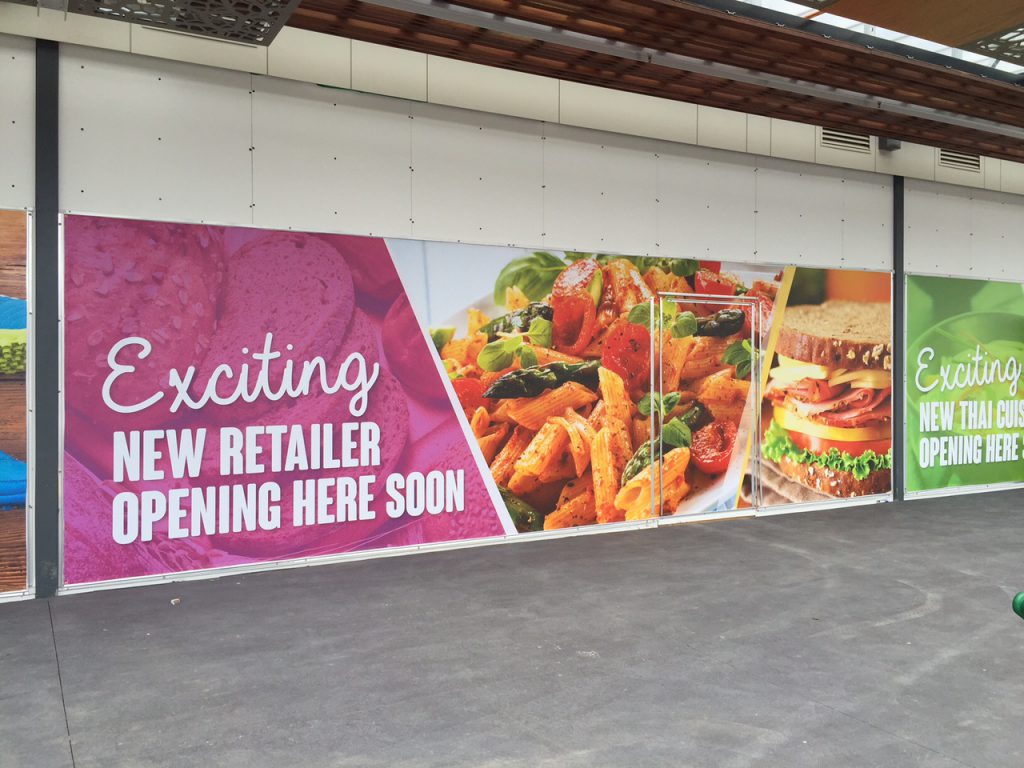 Shopping mall hoarding. Shopping centre hoardings. - Bay Media