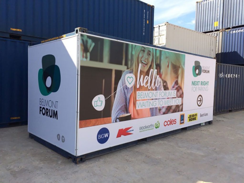 Sea Container with sail track banner - Bay Media