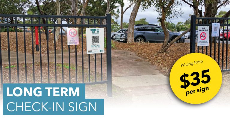 QR Code Check In Signs - Indoor or Outdoor Use - Bay Media