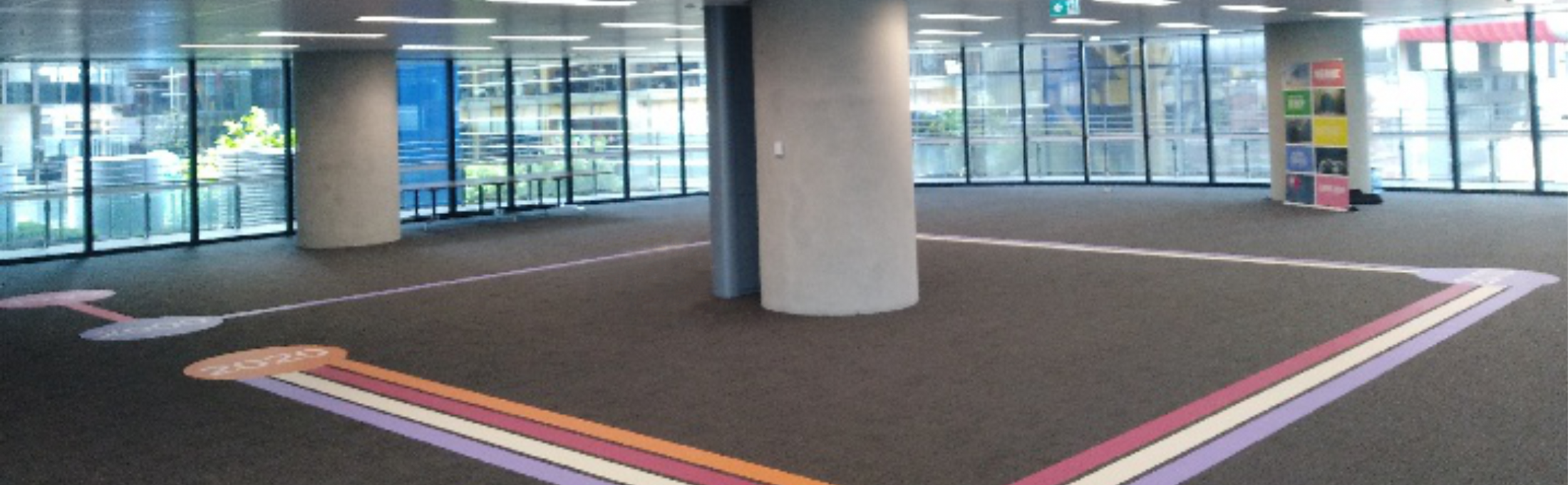 Printed Floor Graphics - Carpet Tex. Non Slip Vinyl Floor Stickers